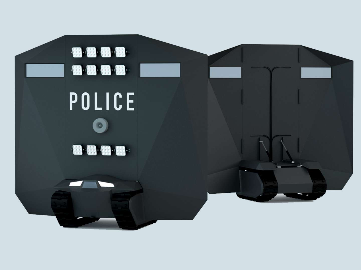 Trackreitar Police Mobile Shield Robot Leotronics Robotics